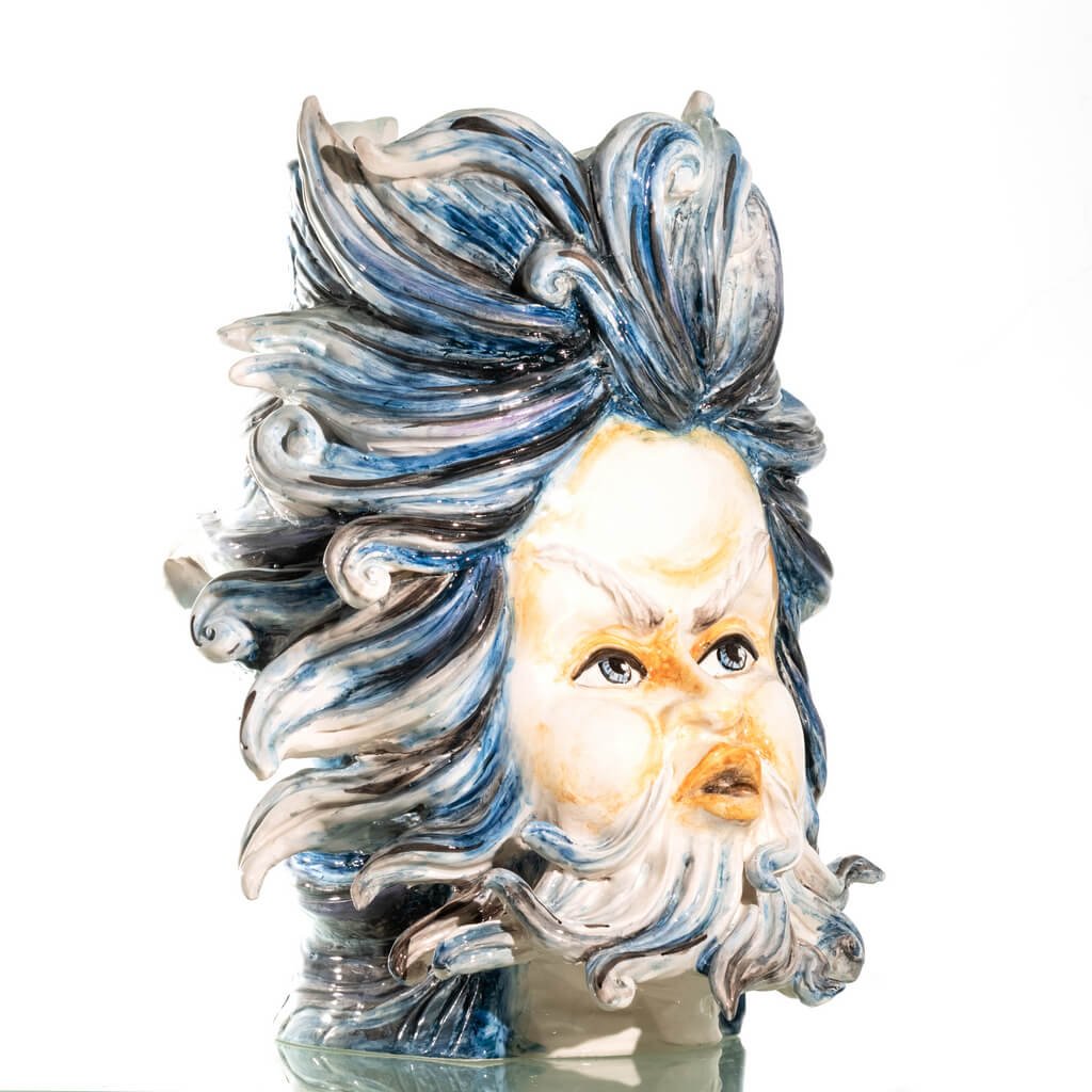 Testa Eolo in Ceramica Siciliana - Dio del Vento - Ceramiche di ...